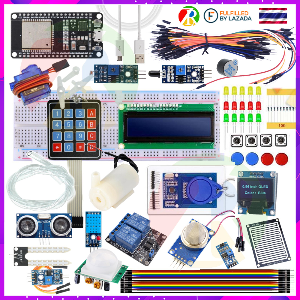 Esp32 Complete Kit ชุดเรียนรู้ Esp32 Esp 32s Wifi Iot Development Board Internet Of Things พร้อม 